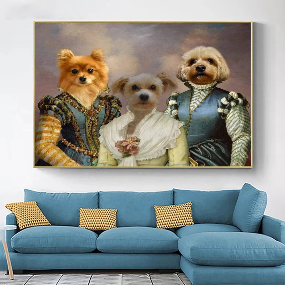 Tableau Famille Personnalisé Avec Animaux & Tableau Peinture™